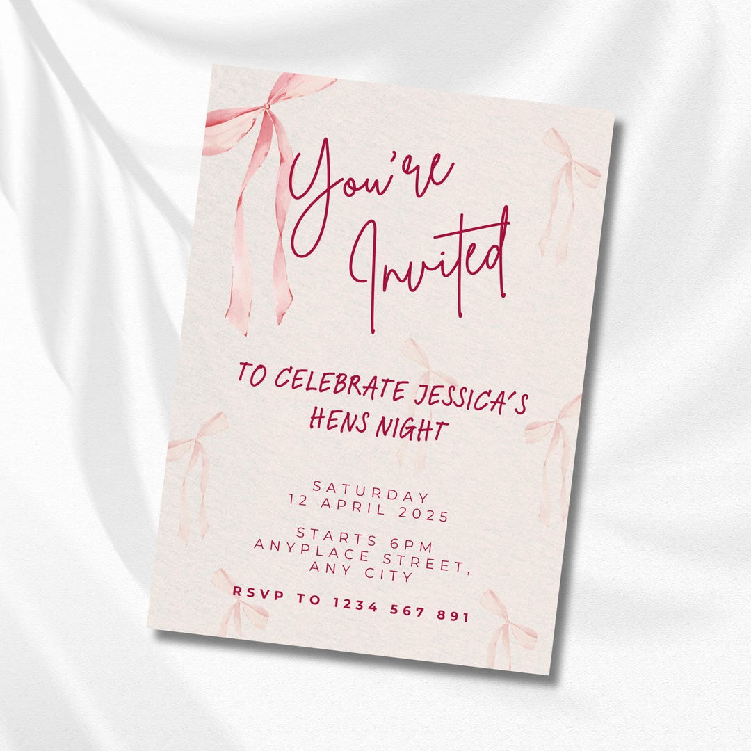 Hens Party Invite Editable Template, Hens Party, Bachelorette Night ...