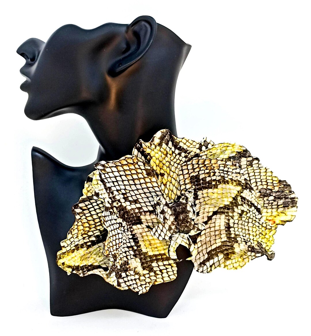 Snake Print Brooch. Large Snake Print Brooch. Big Yellow and Black ...