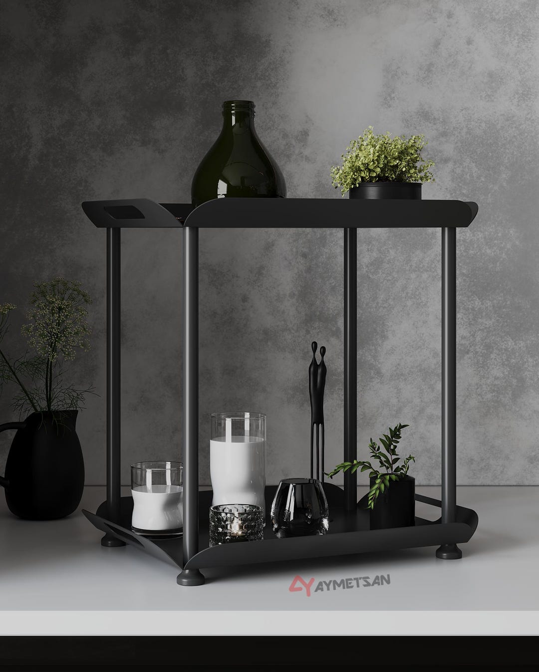 2-tier Metal Organizer Shelf: Modern Kitchen & Bathroom Storage - Etsy
