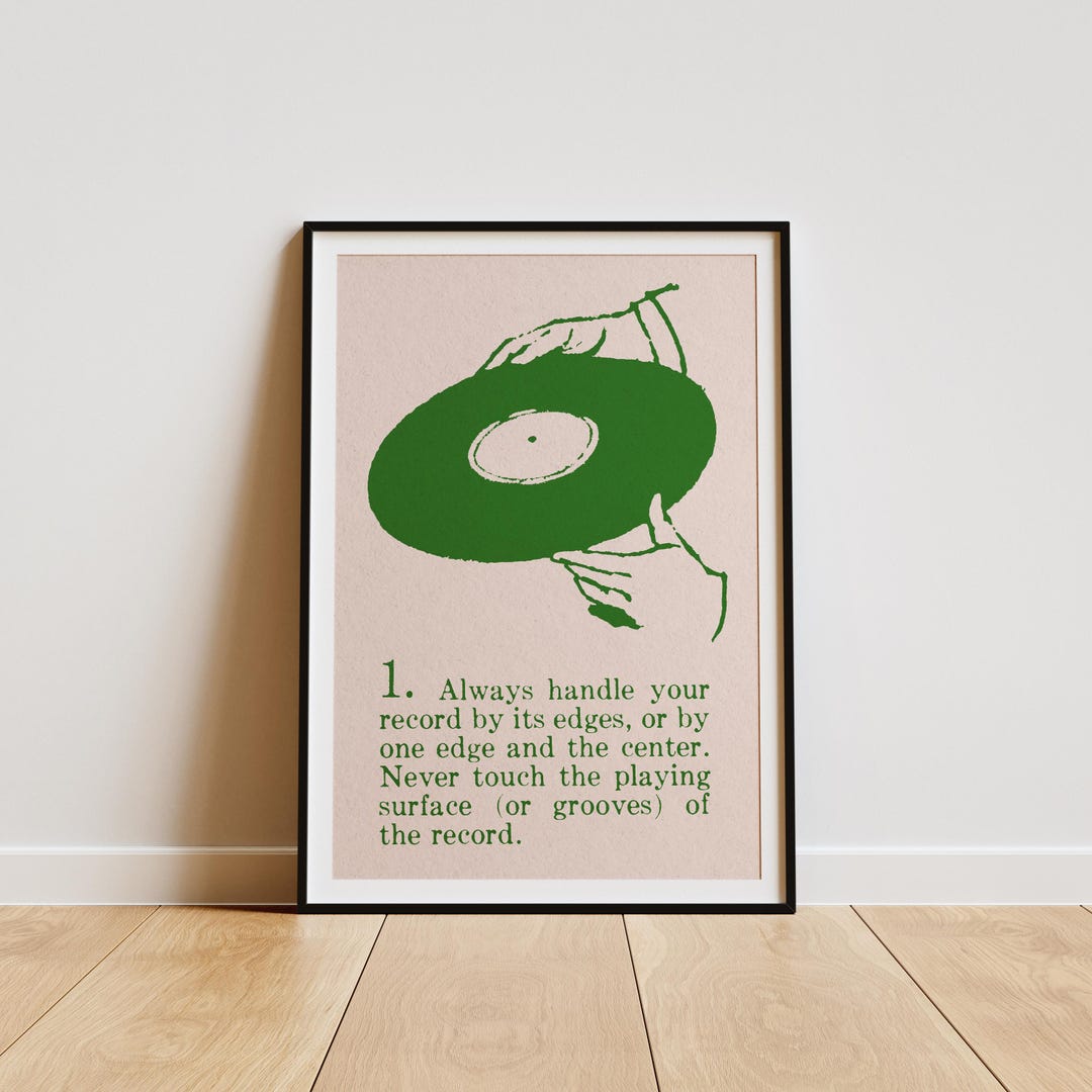 Music Wall Art Record Player Poster Band Studio Decor Retro Trendy Wall ...