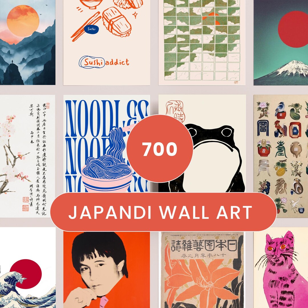 700 Japandi Wall Art Bundle Maximalist Deco Printable Wall Art Trendy ...