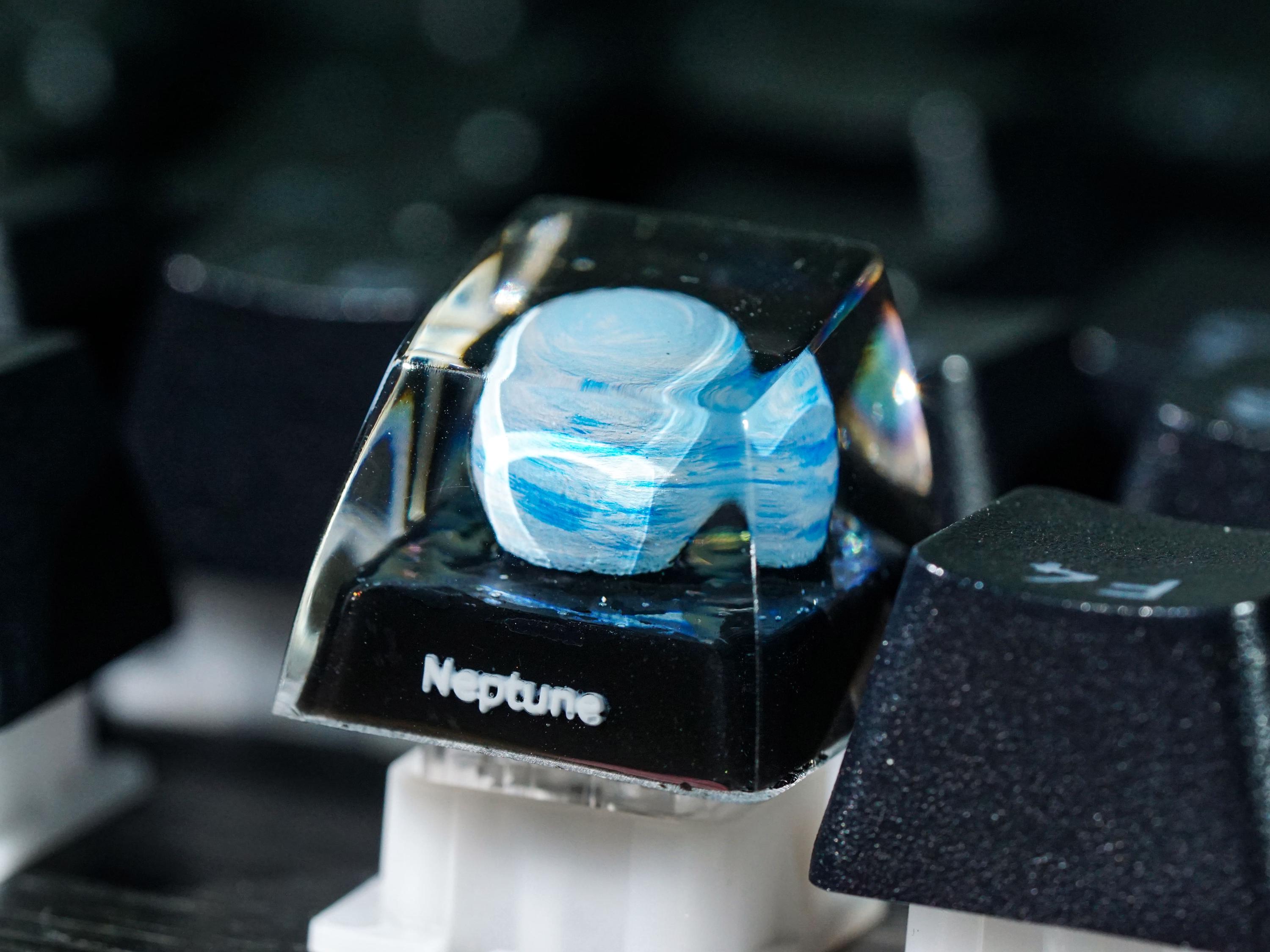 Solar System Keycap Set – Neptune in the Universe Artisan Resin Keycap ...
