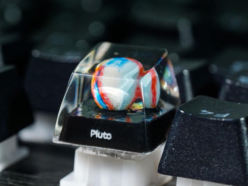 Solar System Keycap Set – Pluto in the Universe Artisan Resin Keycap for Cherry MX Keyboards ...