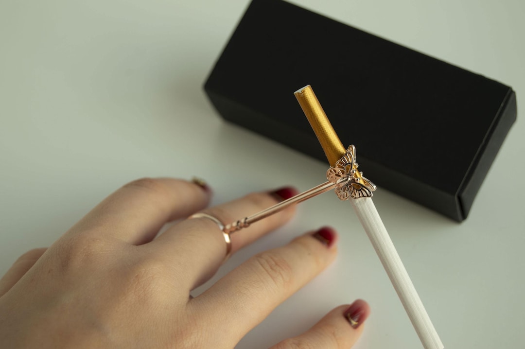 Butterfly Cigarette Holder Ring, Ladies Men's Ring Cigarette Ring ...