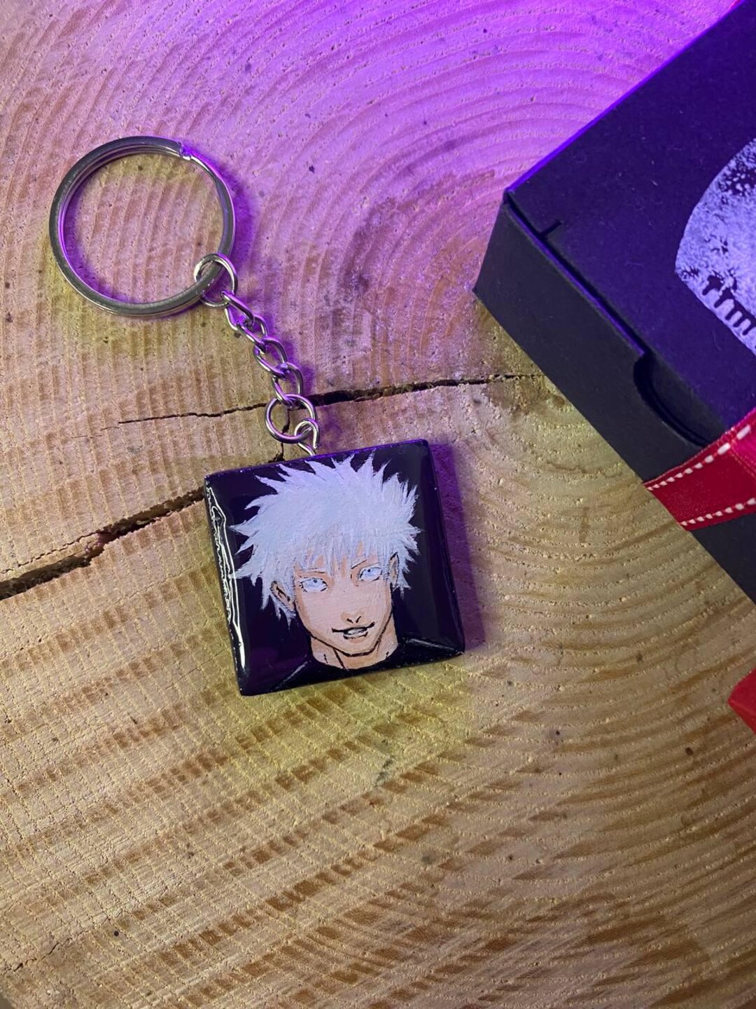 Gojo Satoru Double-sided Keychain | Anime Inspired Keyring | Cute Cat ...