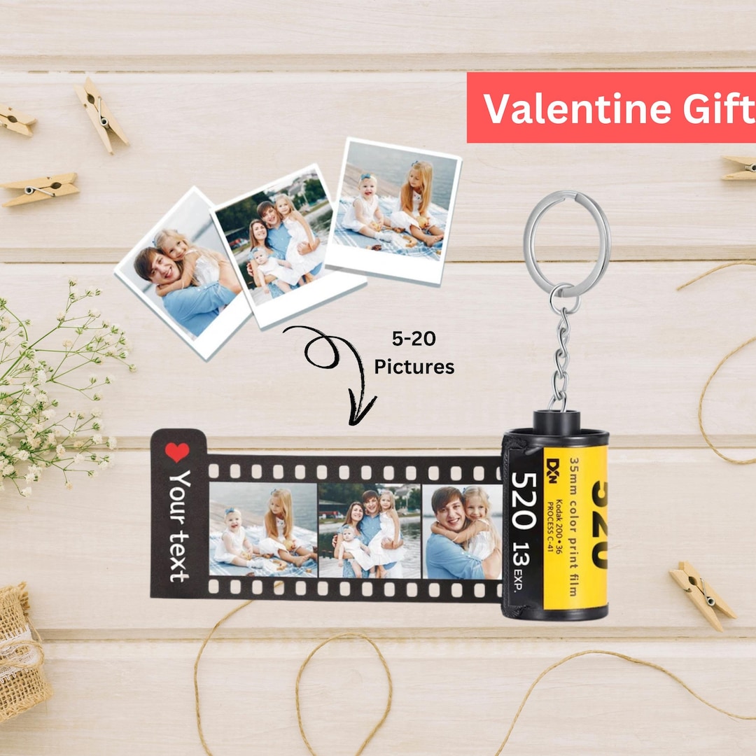 Film Roll Keychain, Custom Film Roll Keychain With Text, Film Roll ...