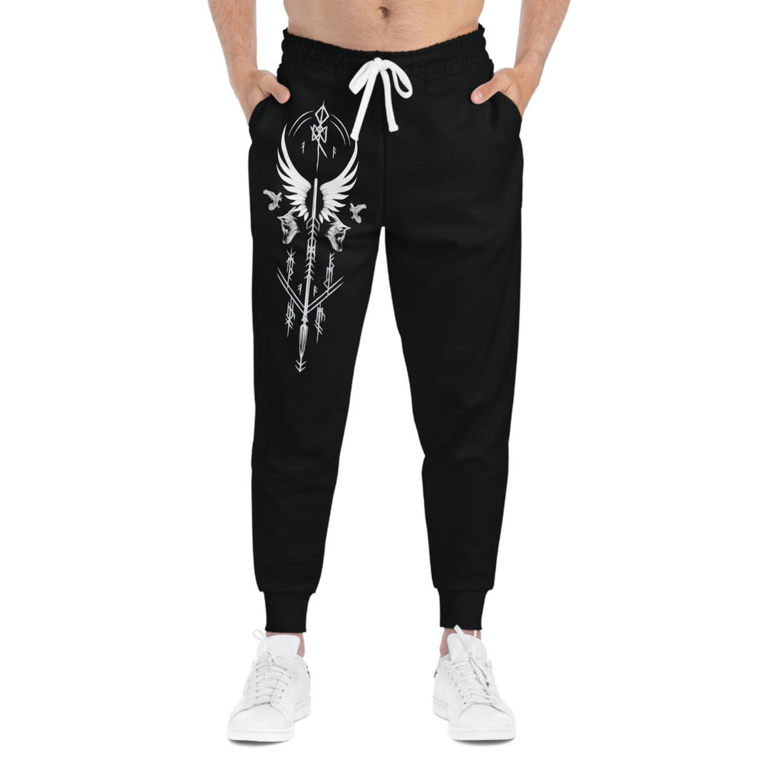 Norse Designed Unisex Joggers, Iskandinav Wolf and Raven Design Unisex ...