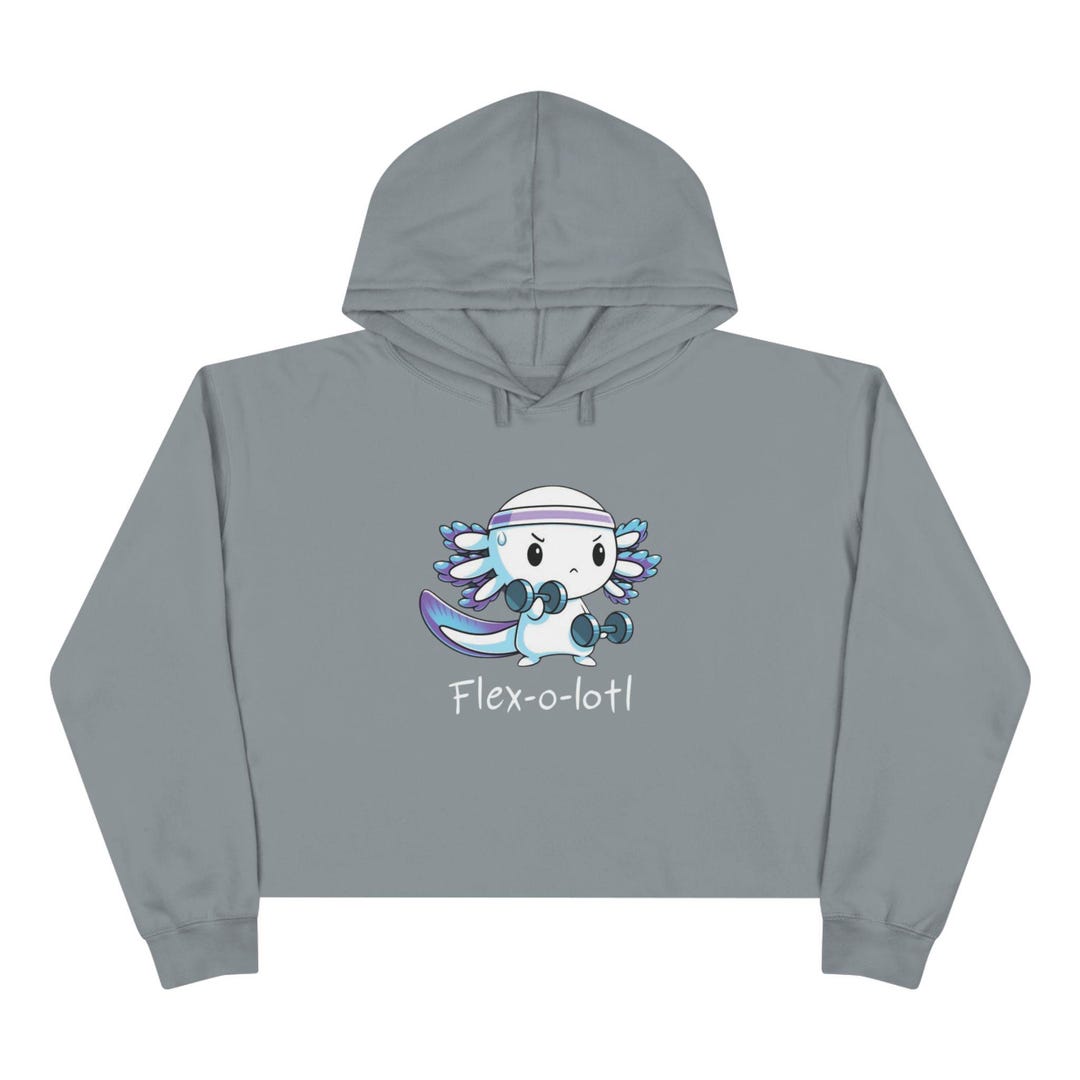 Axolotl Designed Crop Hoodie, Cute Axolotl,gym Axolotl ,felxololt ...
