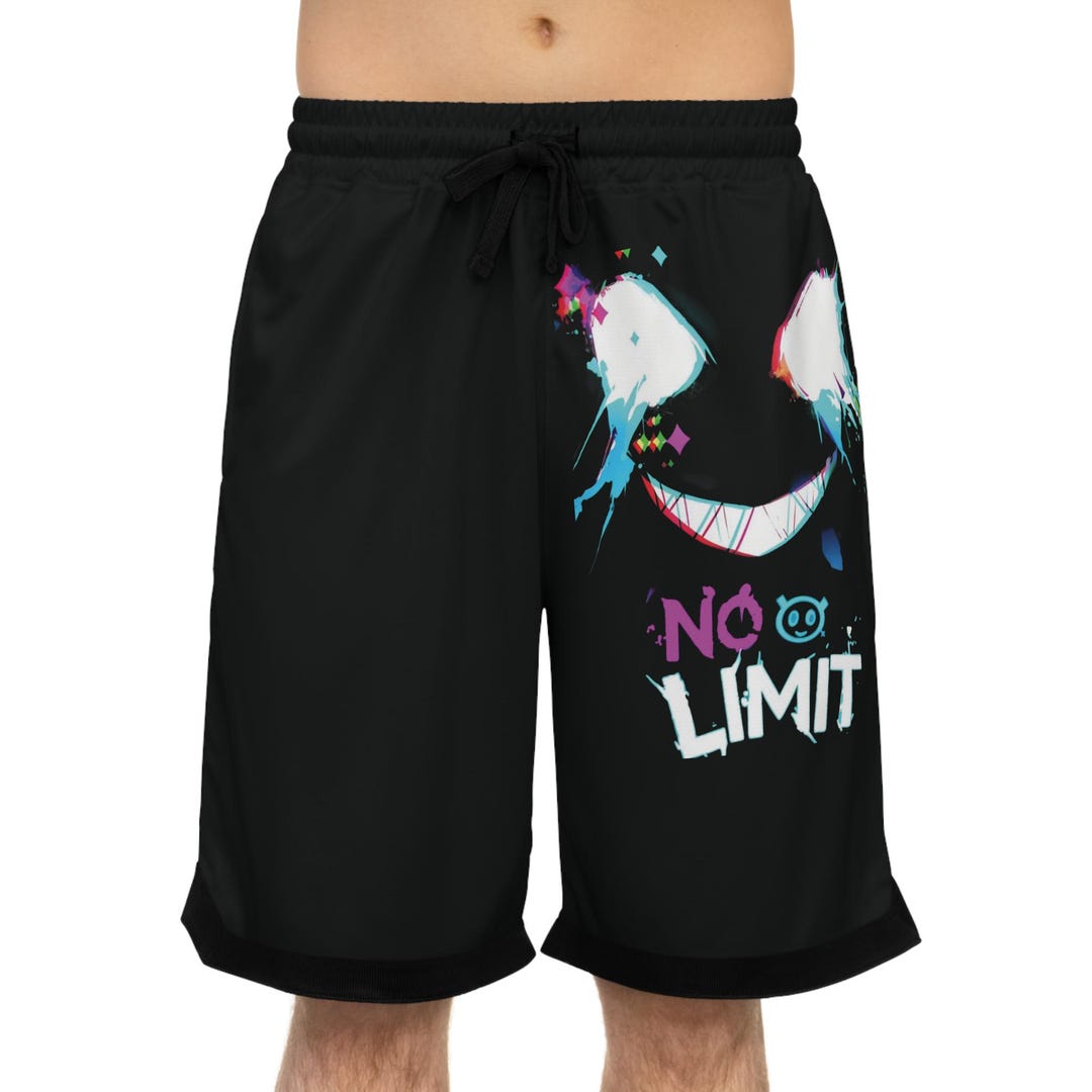 Neon Design Shorts Smile Face and NO LIMIT Design Shorts, Mens ...
