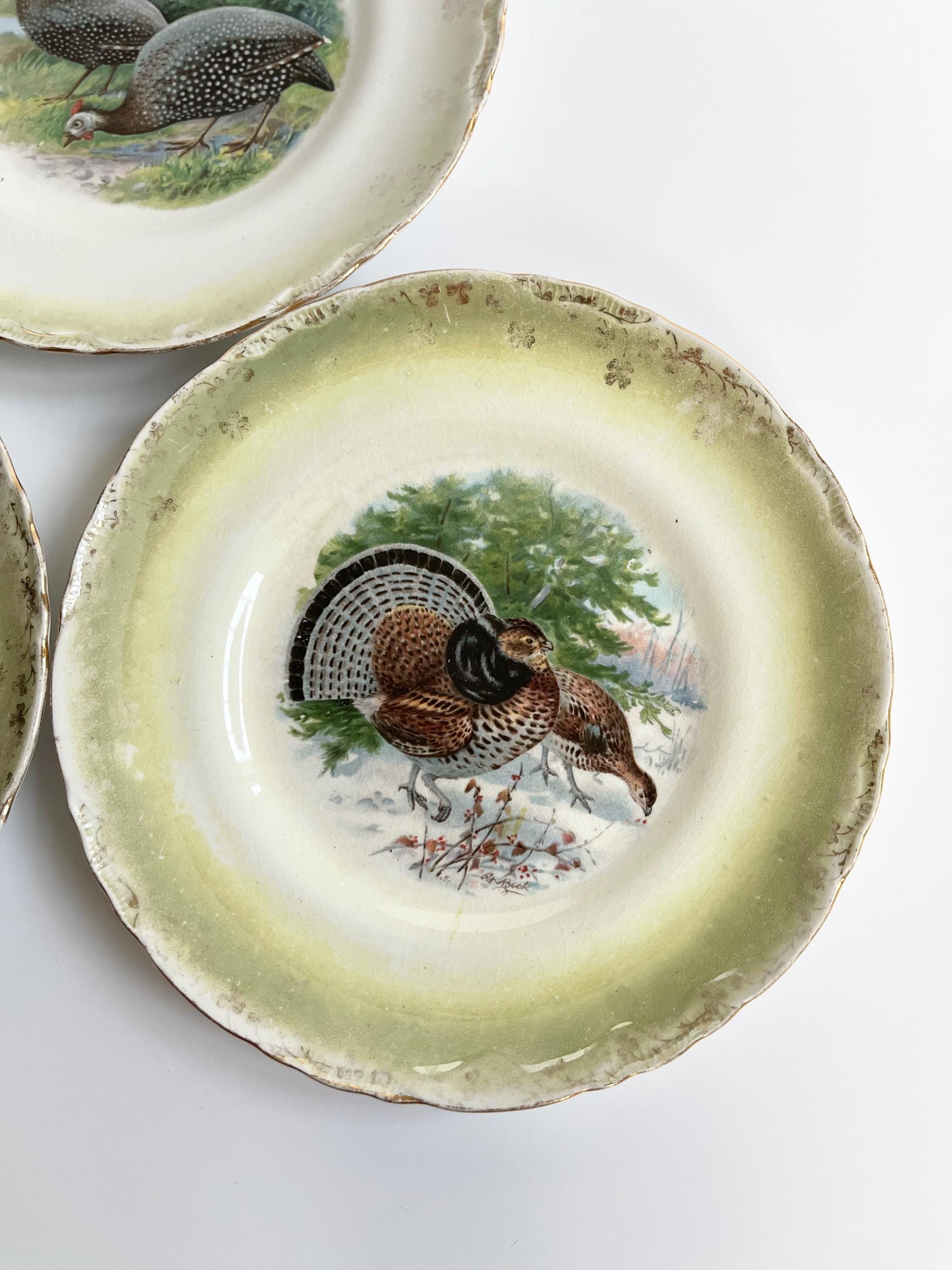 Set of 3 8 Porcelain Game Birds Plates - Etsy