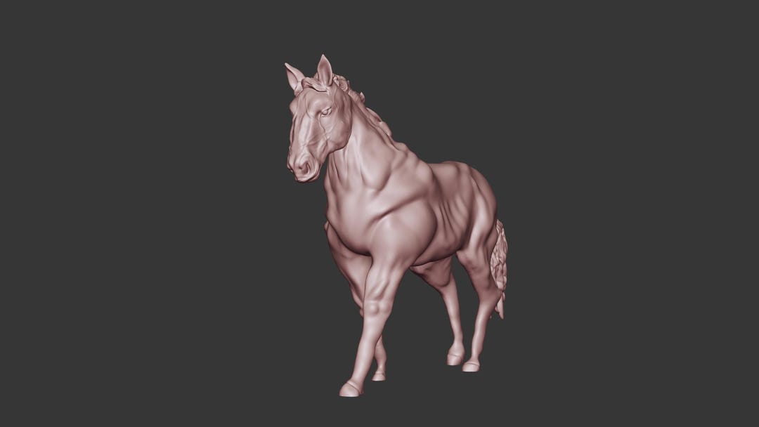 Highly Detailed Horse 3D STL File for 3D Printing Perfect for Carving ...