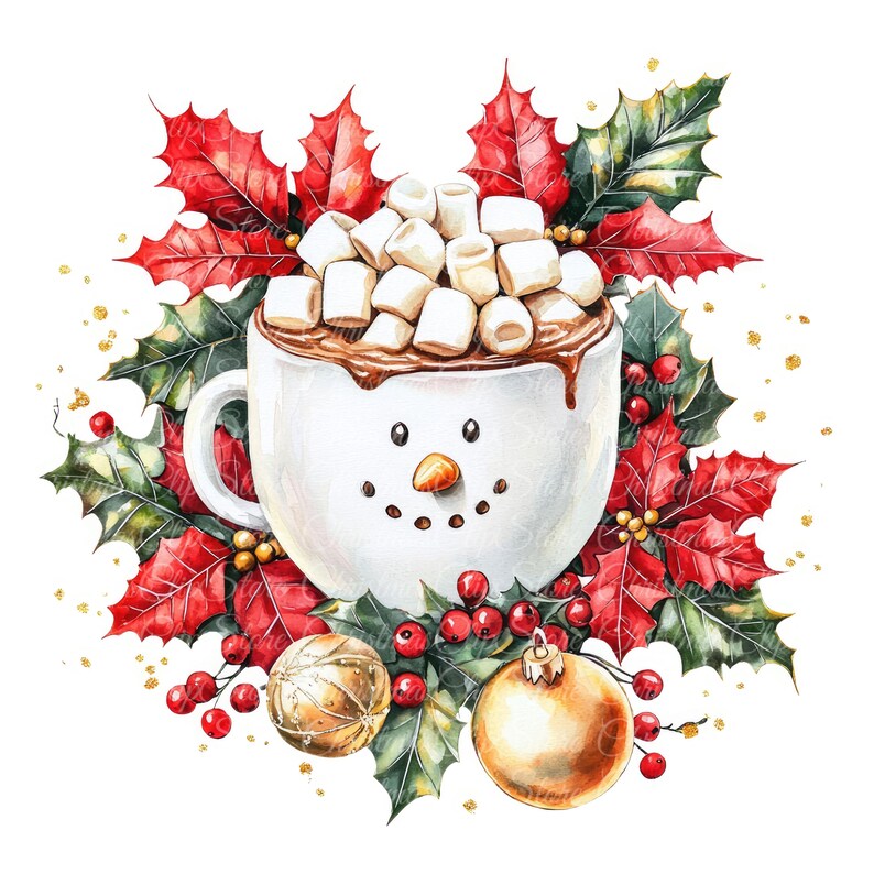10 Snowman Hot Chocolate Digital Illustration, High Quality PNG & JPG ...