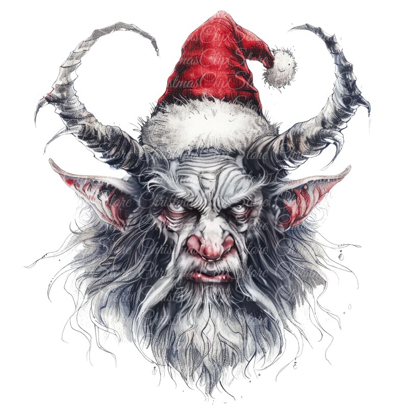 8 Krampus With Santa Hat Digital Illustrations, High Quality PNG & JPG ...