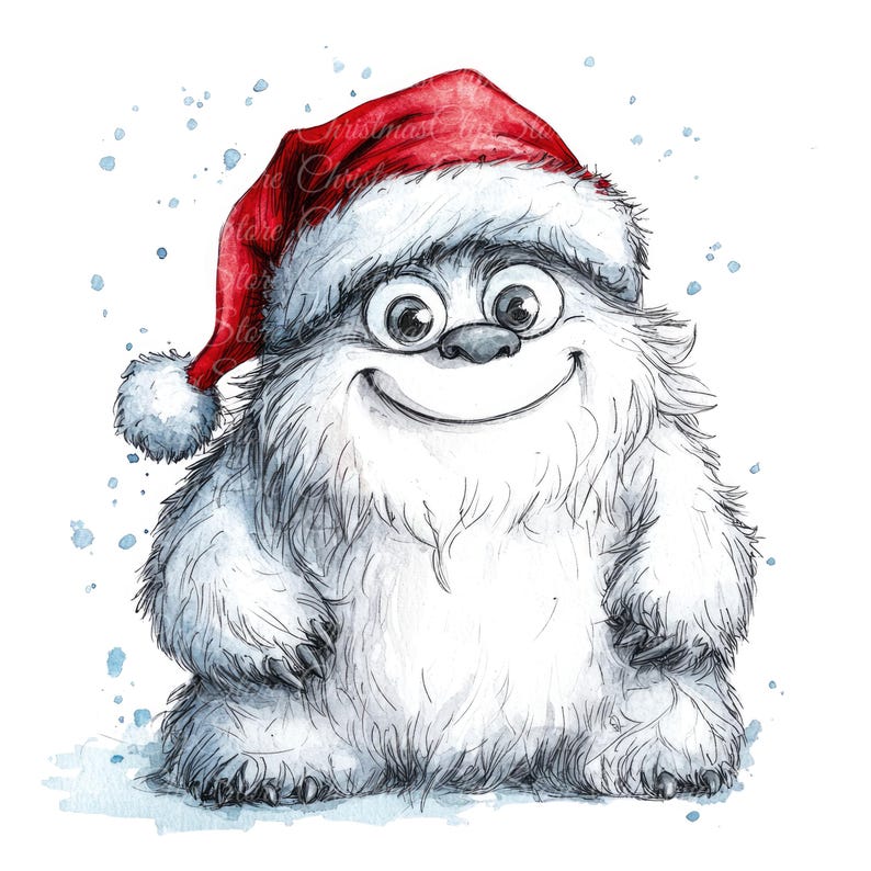 10 Christmas Yeti Digital Illustrations, High Quality PNG & JPG Images ...