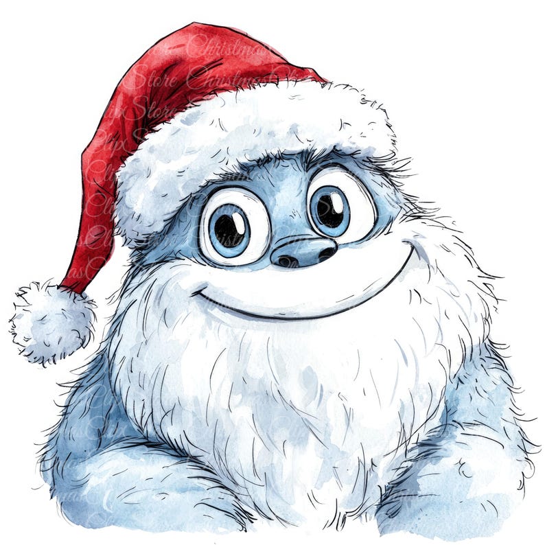 10 Christmas Yeti Digital Illustrations, High Quality PNG & JPG Images ...