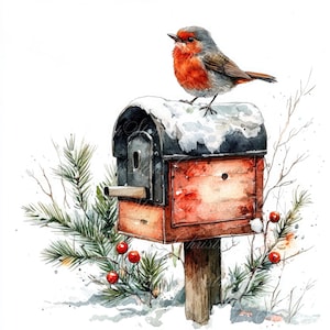 10 Robin on Mailbox Digital Illustrations, High Quality PNG & JPG ...