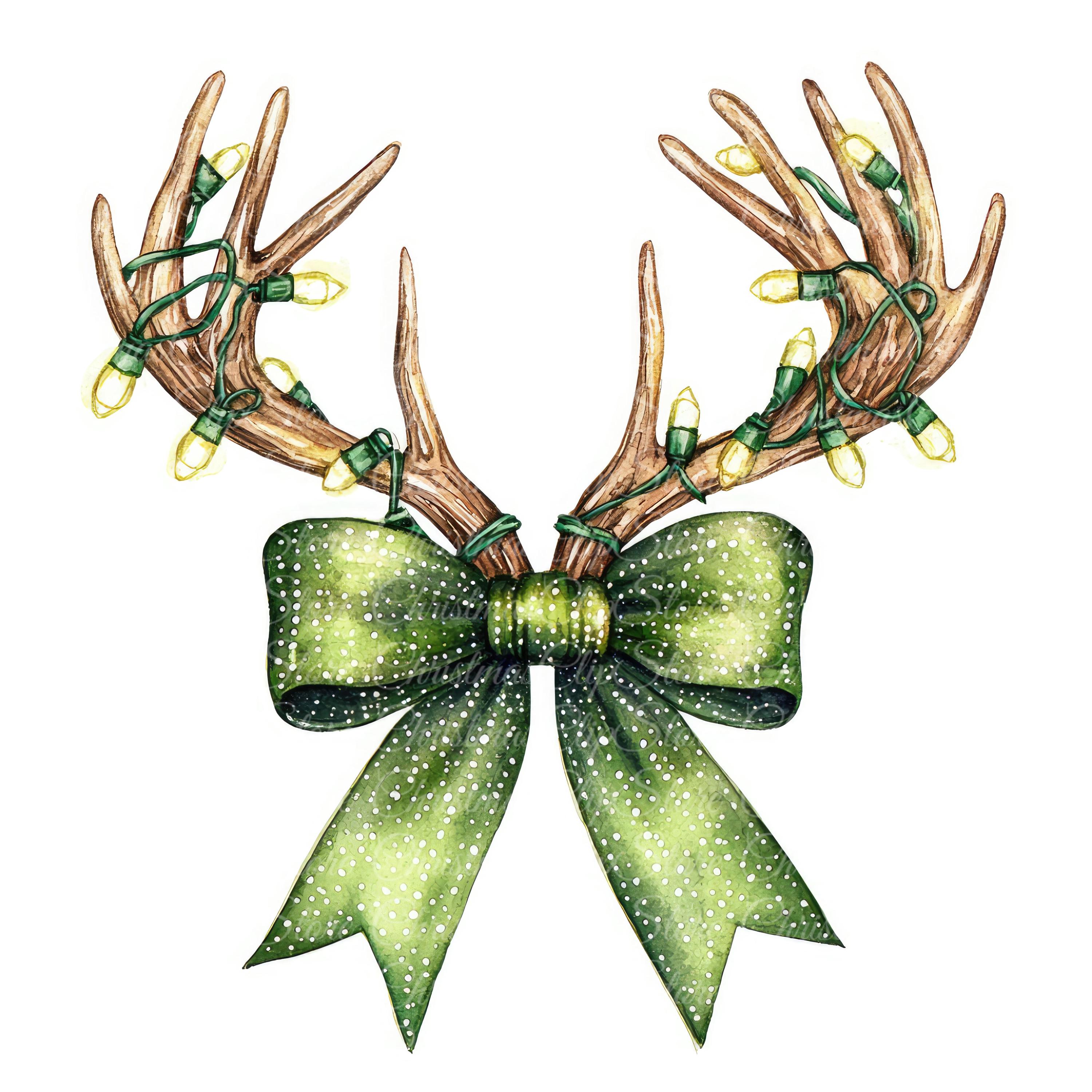 10 Christmas Antlers Digital Illustrations, High Quality PNG & JPG ...