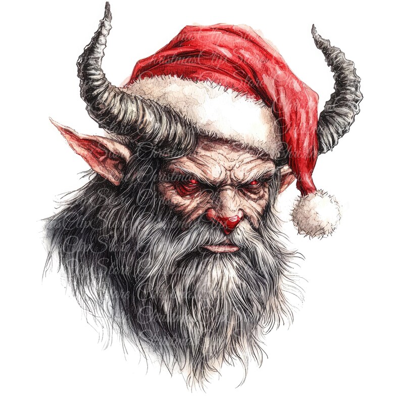 8 Krampus With Santa Hat Digital Illustrations, High Quality PNG & JPG ...