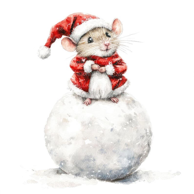 9 Mouse on Snowball Digital Illustration, High Quality JPG Images ...