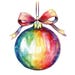 Rainbow Christmas Bauble Clipart, Winter Ornaments (digital Download ...