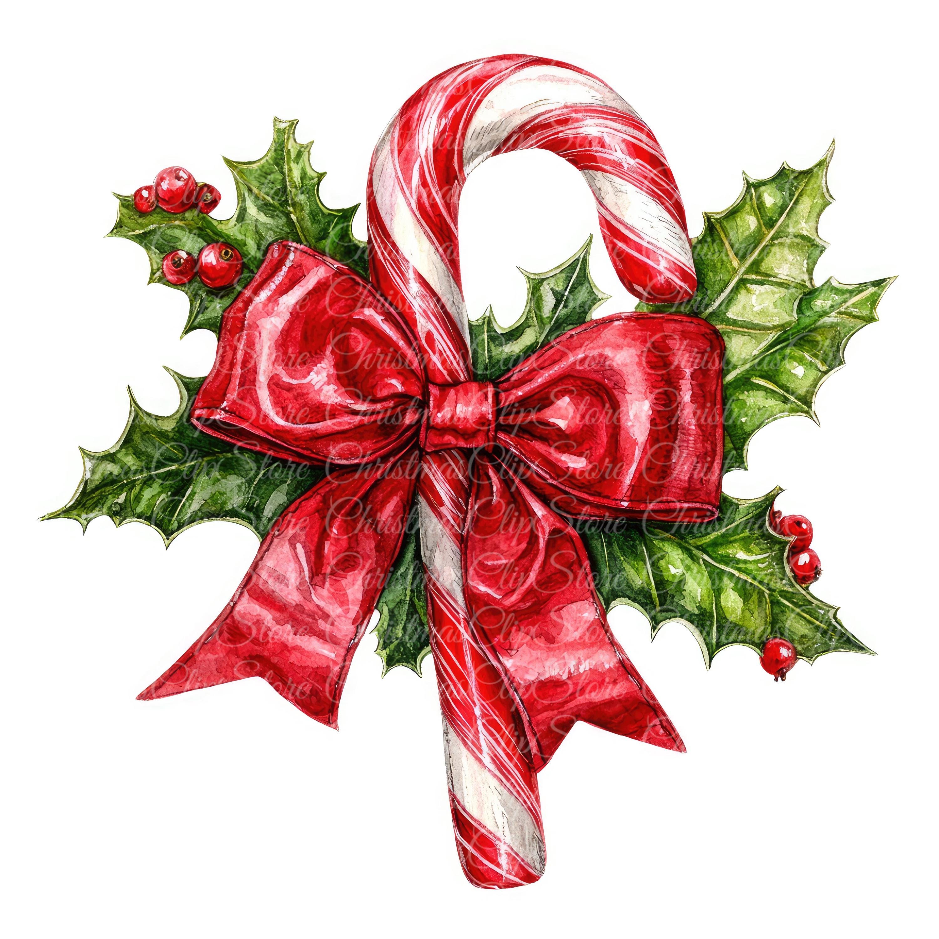 10 Beautiful Candy Cane Digital Illustrations, High Quality PNG & JPG ...