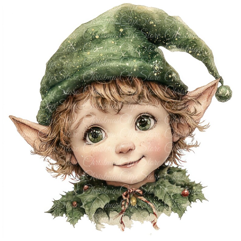 10 Vintage Christmas Elf Digital Illustrations, High Quality PNG & JPG ...