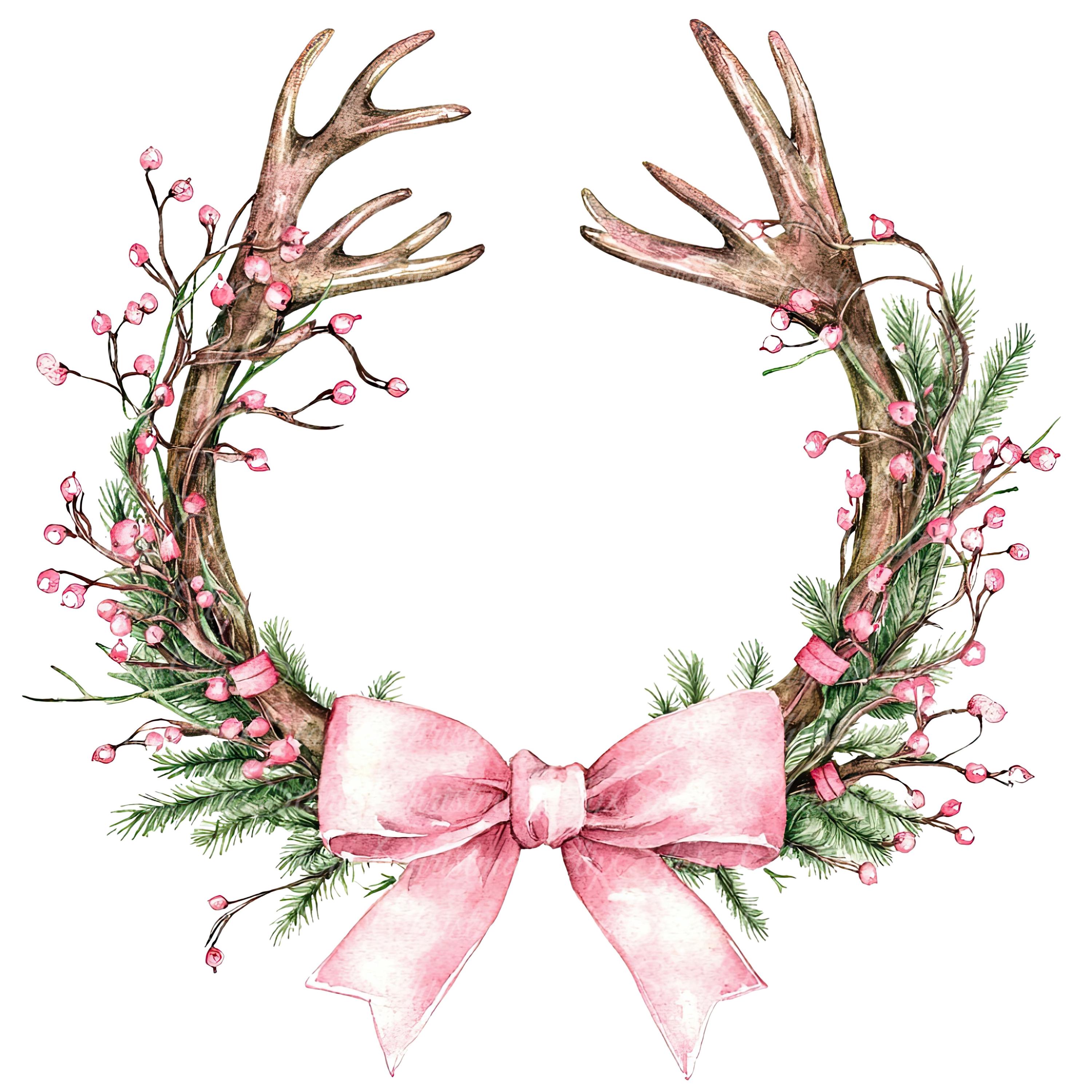 10 Christmas Antlers Digital Illustrations, High Quality PNG & JPG ...