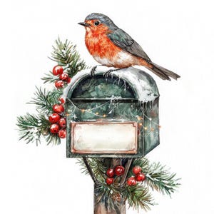 10 Robin on Mailbox Digital Illustrations, High Quality PNG & JPG ...