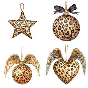 25 Leopard Print Christmas Digital Illustrations, High Quality PNG ...