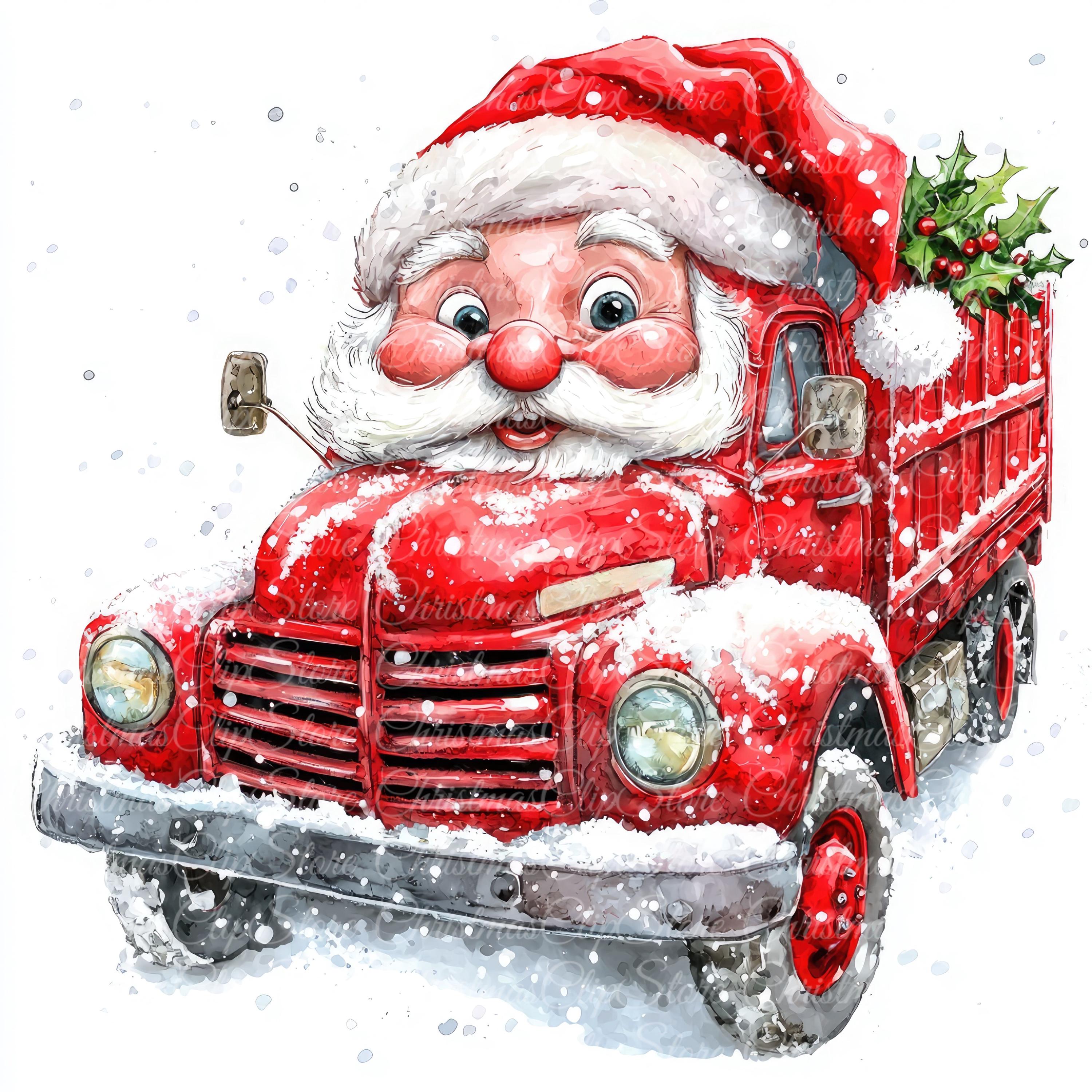 10 Santa Claus Truck Digital Illustrations, High Quality PNG & JPG ...