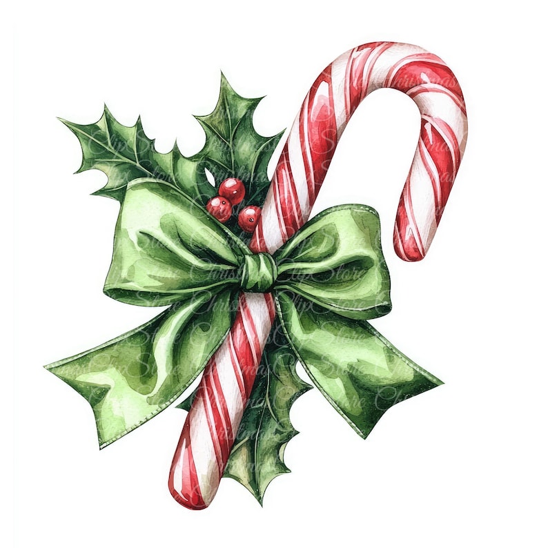 10 Beautiful Candy Cane Digital Illustrations, High Quality PNG & JPG ...