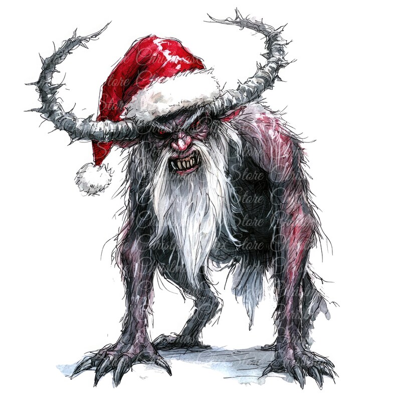 8 Krampus With Santa Hat Digital Illustrations, High Quality PNG & JPG ...