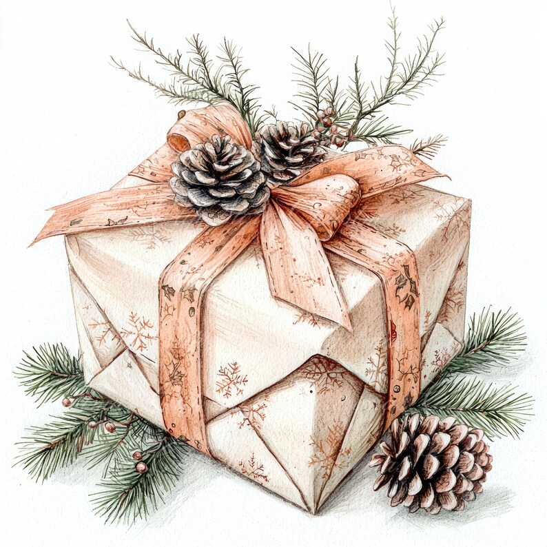 10 Christmas Gift Digital Illustrations, High Quality PNG & JPG Images ...