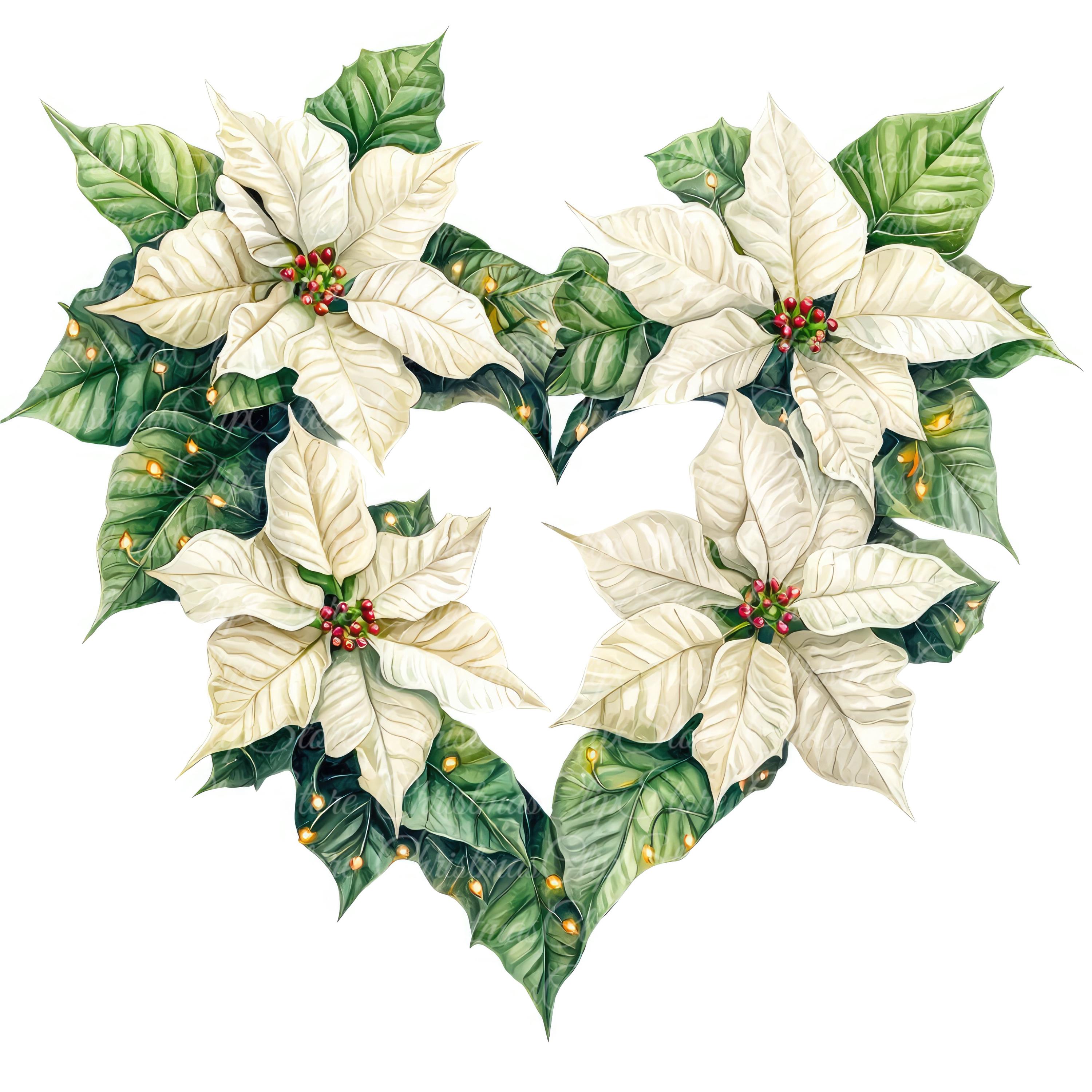 10 Christmas Hearts Digital Illustrations, High Quality JPG Images ...