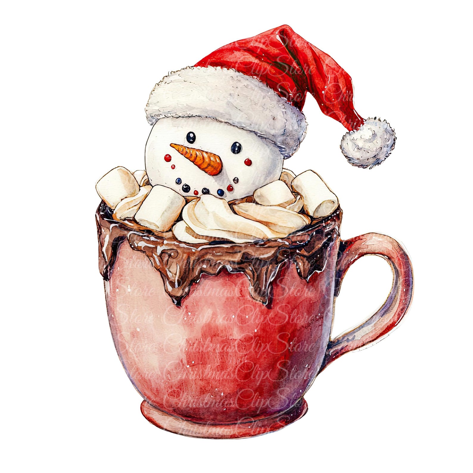 10 Snowman Hot Chocolate Digital Illustration, High Quality PNG & JPG ...