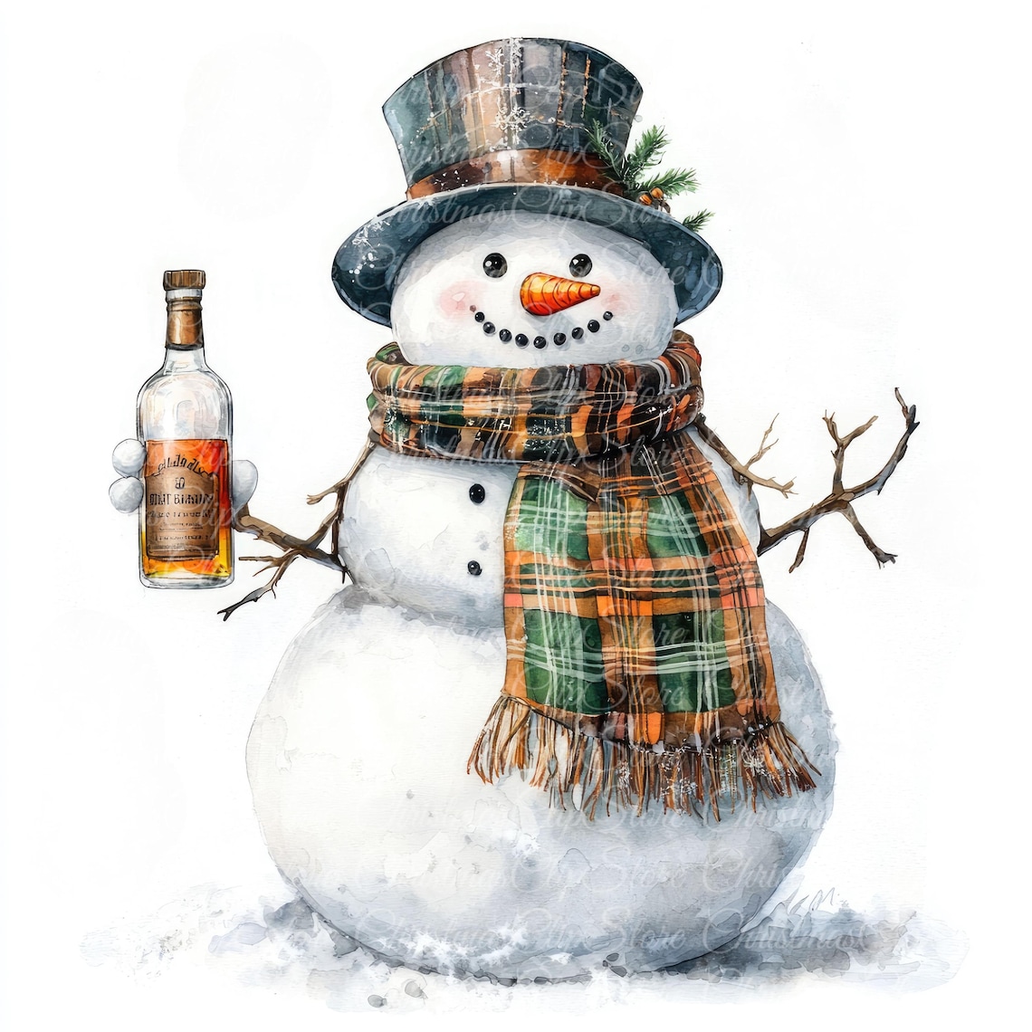 10 Scottish Snowman Digital Illustration, High Quality JPG Images ...