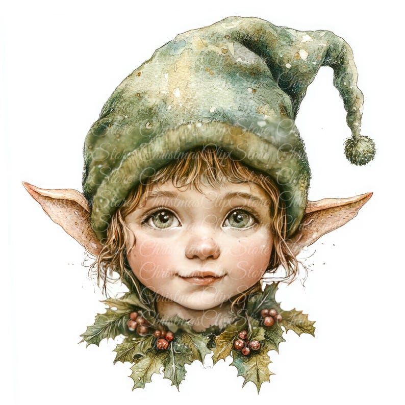 10 Vintage Christmas Elf Digital Illustrations, High Quality PNG & JPG ...