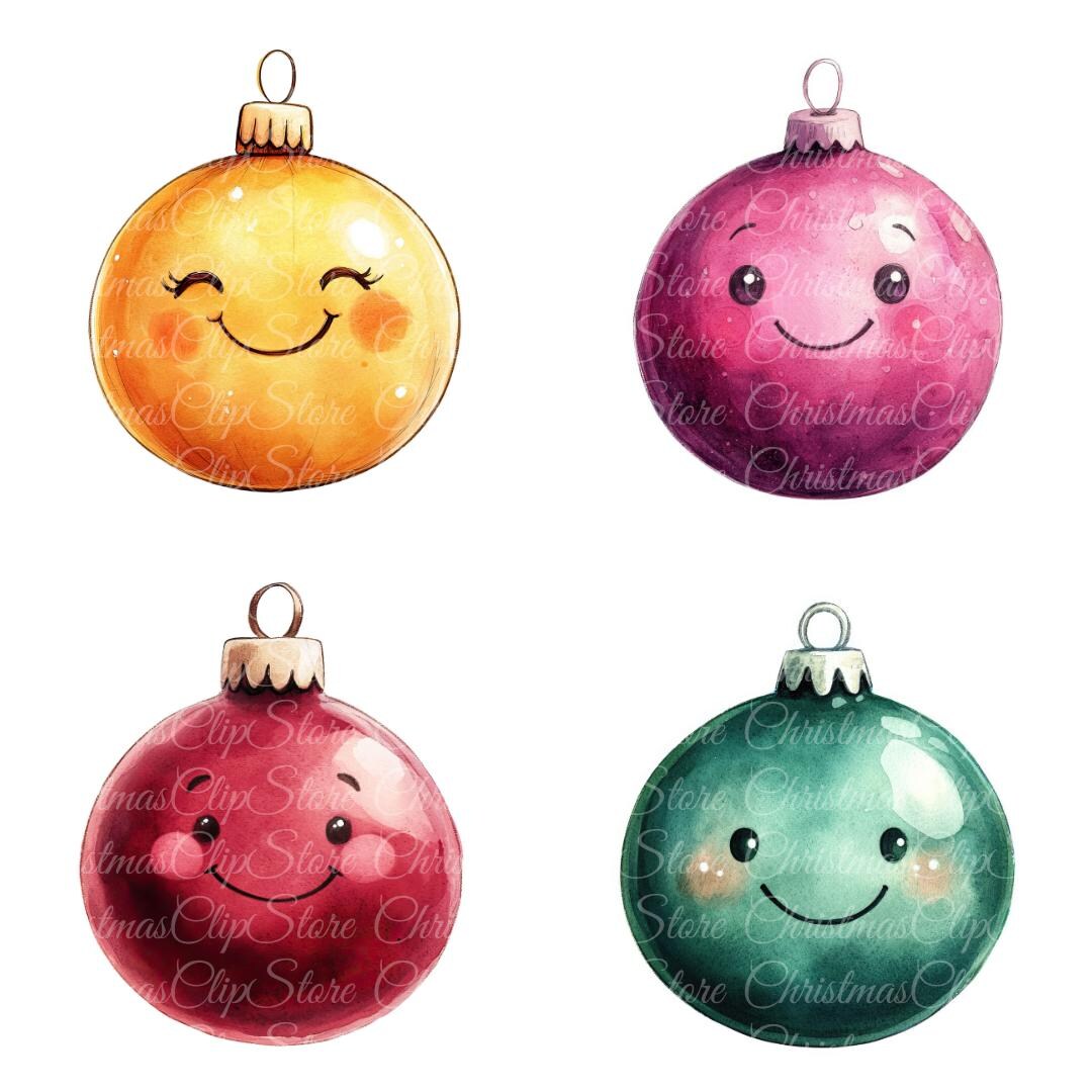 10 Smiling Baubles Digital Illustrations, High Quality PNG & JPG Images ...