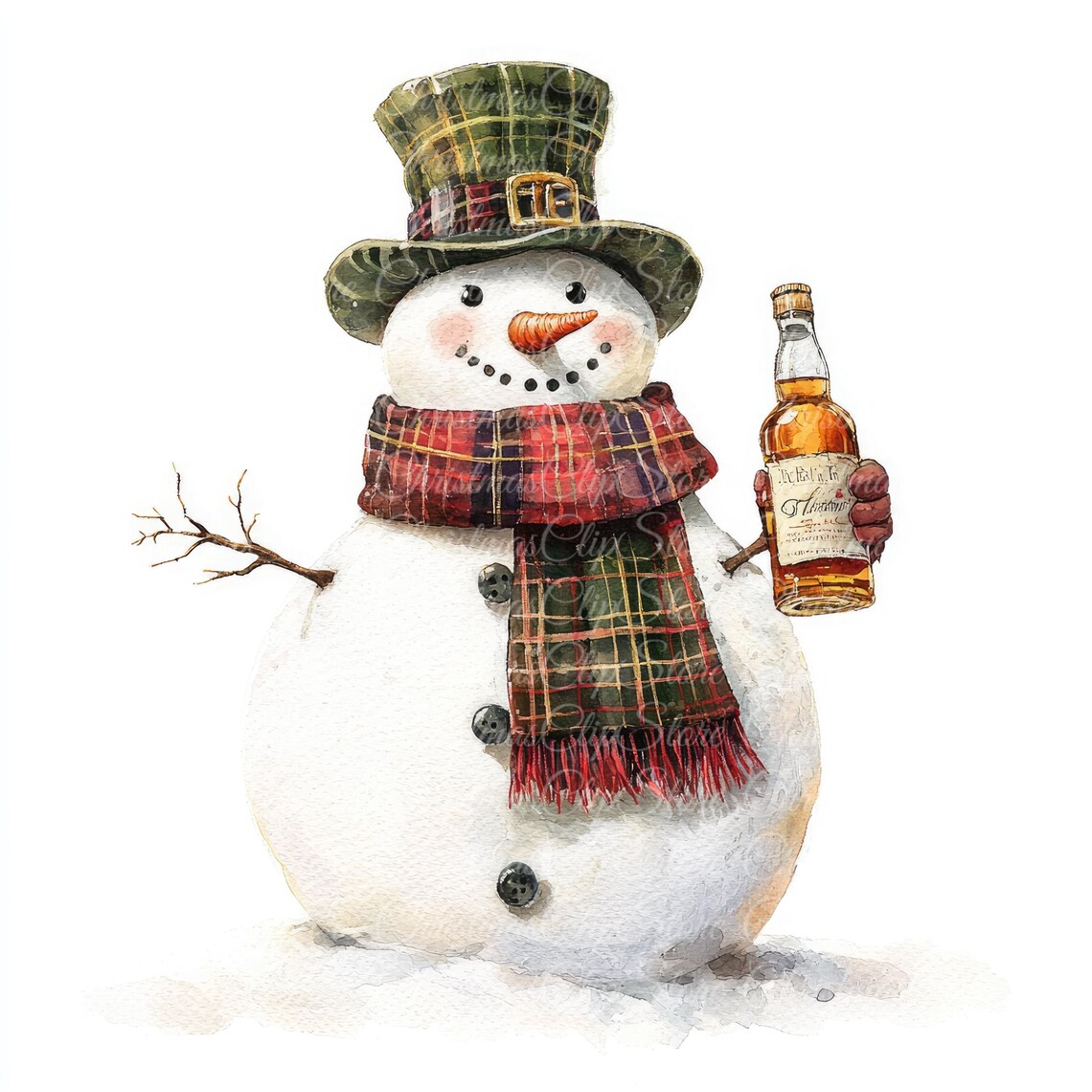 10 Scottish Snowman Digital Illustration, High Quality JPG Images ...