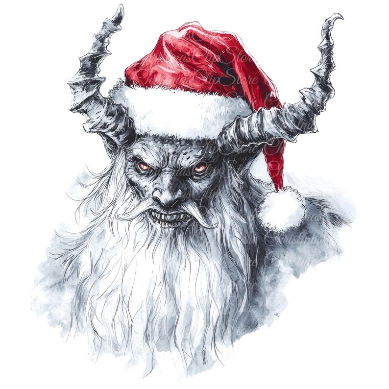 8 Krampus With Santa Hat Digital Illustrations, High Quality PNG & JPG ...
