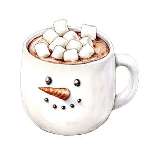 10 Snowman Hot Chocolate Digital Illustration, High Quality PNG & JPG ...