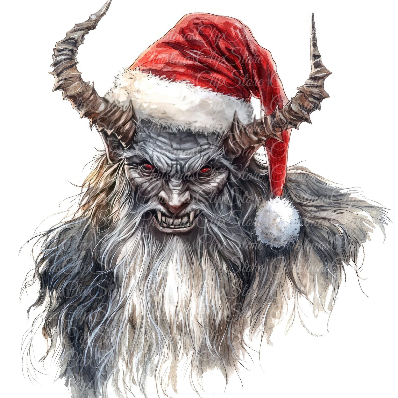 8 Krampus With Santa Hat Digital Illustrations, High Quality PNG & JPG ...