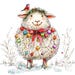 10 Whimsical Christmas Sheep Digital Illustrations, High Quality PNG ...
