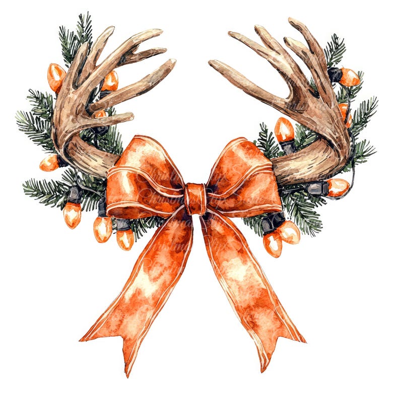 10 Christmas Antlers Digital Illustrations, High Quality PNG & JPG ...
