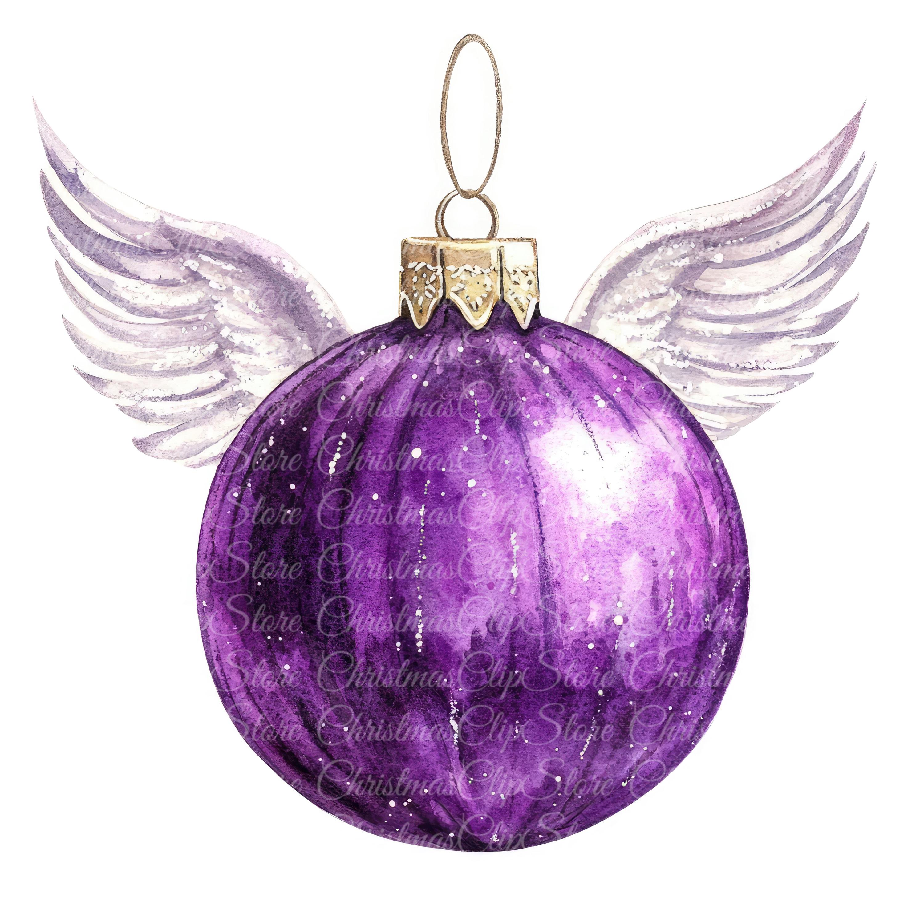 10 Purple Christmas Bauble Digital Illustrations, High Quality PNG ...