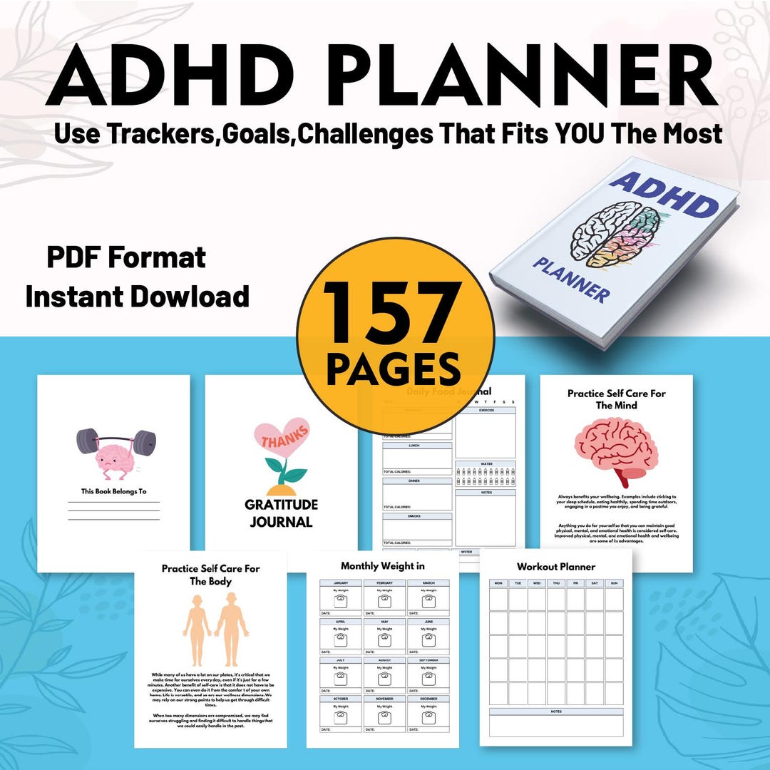 ADHD Digital Planner,printable & Fillable, ADHD Organization and Time ...