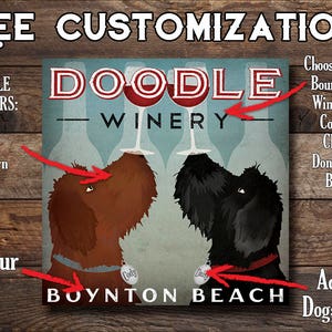 Personalized Pet Portrait DOODLE LABRADOODLE GOLDENDOODLE Art Canvas by ...