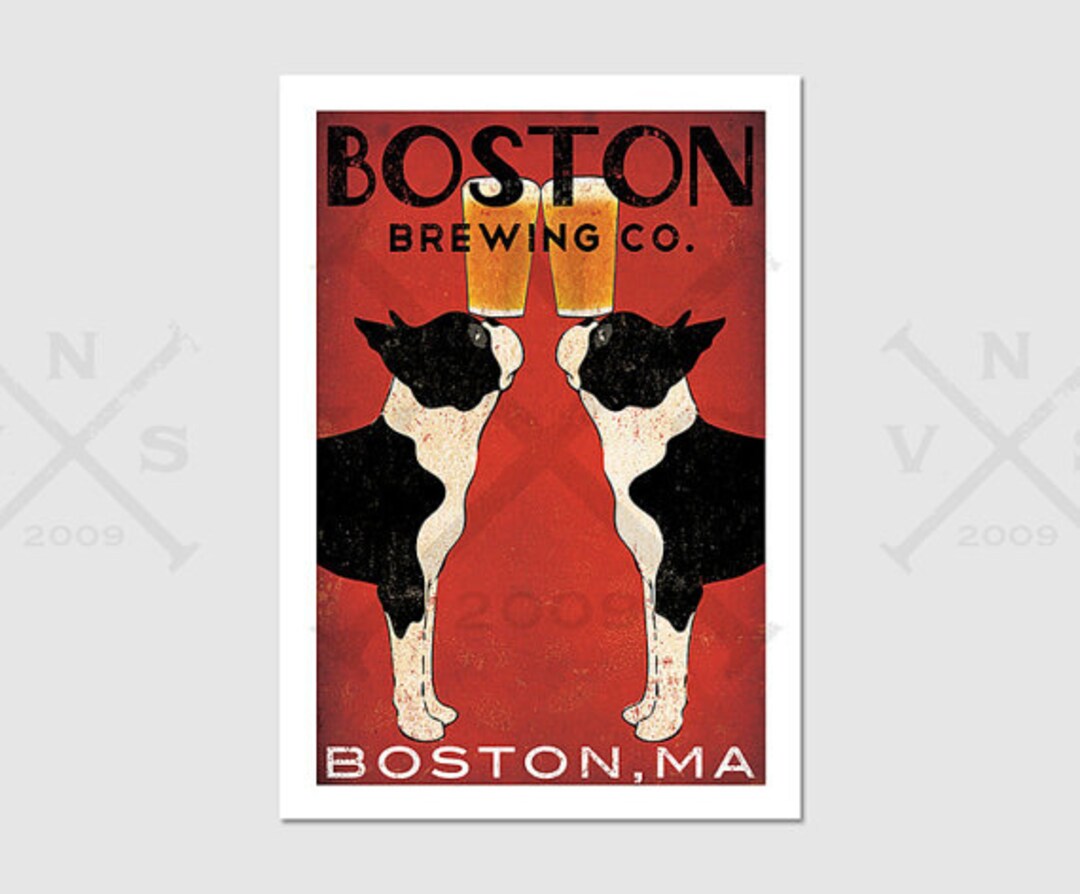 Customize Personalize -- BOSTON Terrier Brewing Co. Beer ILLUSTRATION ...