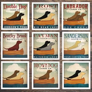 CANOE RIDE Brown Dog Labrador Lab Print or Canvas SIGNED by Ryan Fowler ...
