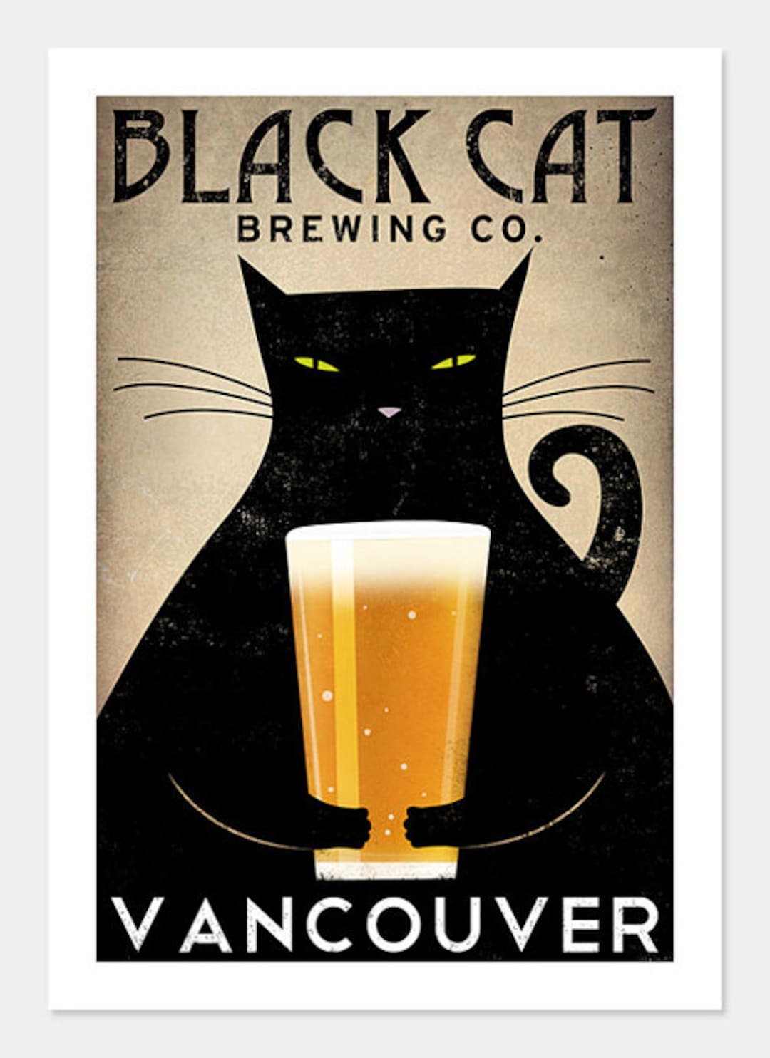 FREE Personalization Black Cat Brewing Company Black Cat Graphic Art ...